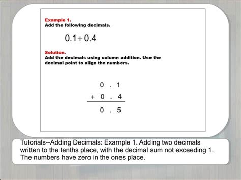 Tutorials Adding Decimals Ppt