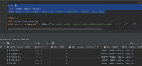 after using the concat statement data cannot be queried the execution