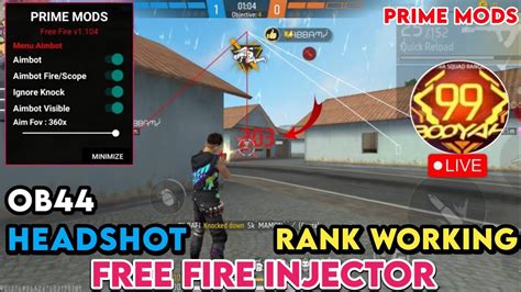 Free Fire OB44 Injector Headshot Hack Esp Location Rank Working