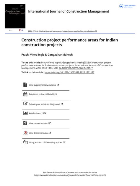 15 Construction Project Performance Areas For Indian Construction Projects Pdf Structural