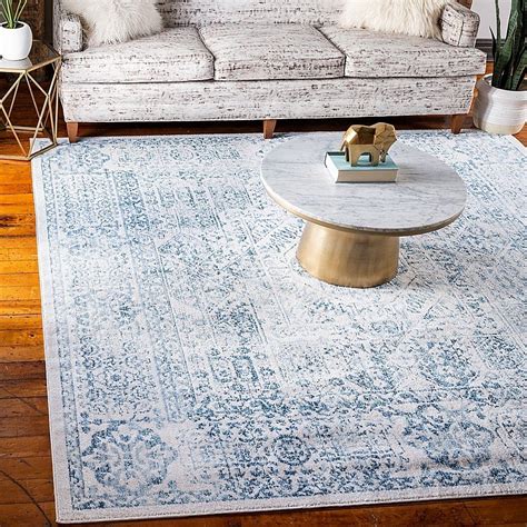 Unique Loom Bushwick 8 X 8 Area Rug In Light Blue Area Rugs Light