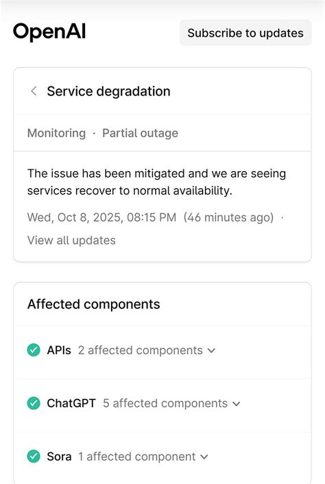 Service Degradation Affecting Api Chatgpt And Sora Community Openai Developer Community