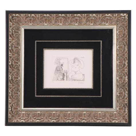Pablo Picasso Modernist Figurative Etching Of Studio Nude Ebth