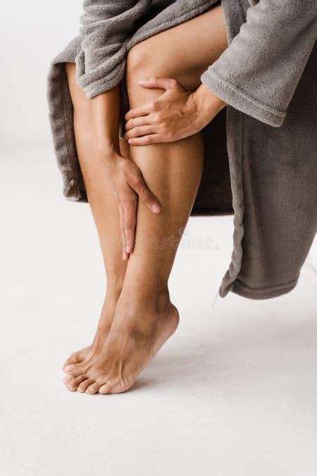 Deep Vein Thrombosis And Varicose Of African Woman Girl Touching Her