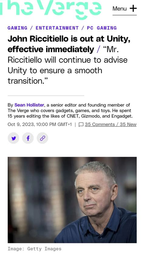 Unitys Ceo Is Out Effective Immediately “the Board Will Initiate A