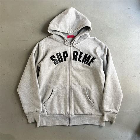 00s Supreme Arc Logo Zip Up Hoodie Blue Room