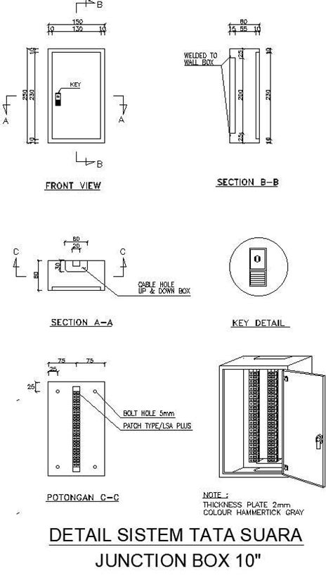 Junction Box 10 Sound System Details In Autocad Dwg File