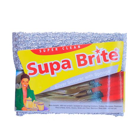 Supa Brite Silver Scourer With Sponge Jejetu