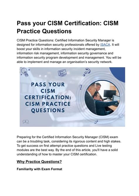 Ppt Pass Your Cism Certification Cism Practice Questions Powerpoint