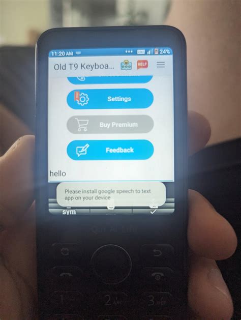 speech to text and status bar r old t9 keyboard
