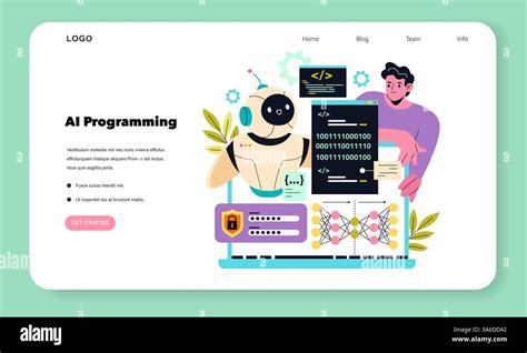Ai Programming Concept Illustrating A Hobbyist Engaged With A Robot And Coding On A Laptop