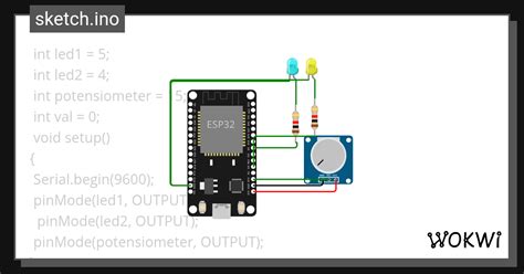 Potensiometer Wokwi Esp32 Stm32 Arduino Simulator
