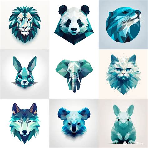 Aqua Animal Logos Dive Into Elegance Midjourney Prompt Promptbase