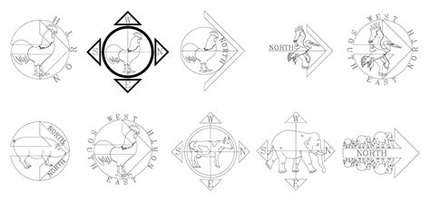 Cardinal Direction Cad Blocks 023 3dshopfree