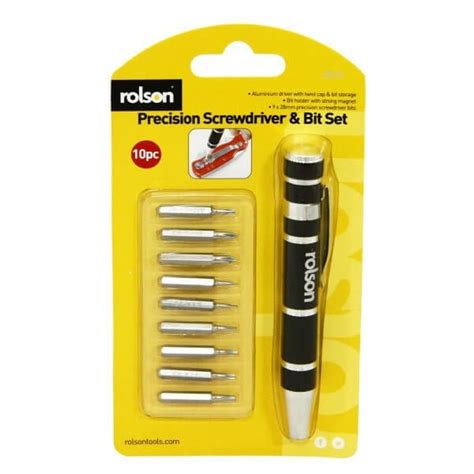 Rolson 9 In 1 Precision Screwdriver Bit Set 28226 Sprayster