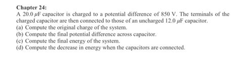 Solved Chapter A μF capacitor is charged to a Chegg