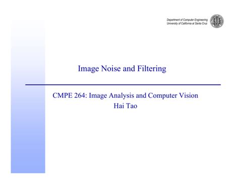 image noise and filtering