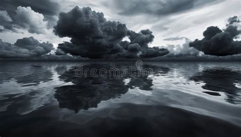 Mystical Drift Abstract Black Clouds In Water Stock Illustration