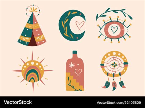 Hand Drawn Boho Element Pack Royalty Free Vector Image Hand Drawn Boho Element Pack Royalty Free Vector Image