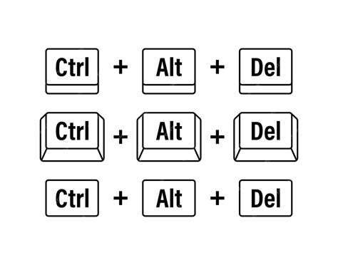 Premium Vector Ctrl Alt Del Shortcut Keys Keyboard Keys Computer
