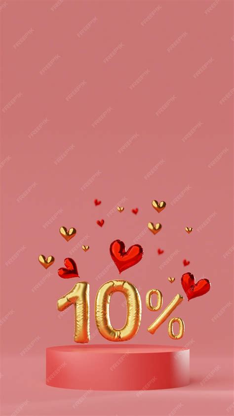 Un Fondo Rosa Con Un Número 10 Y Un Corazón Rojo Con Un Fondo Rosa