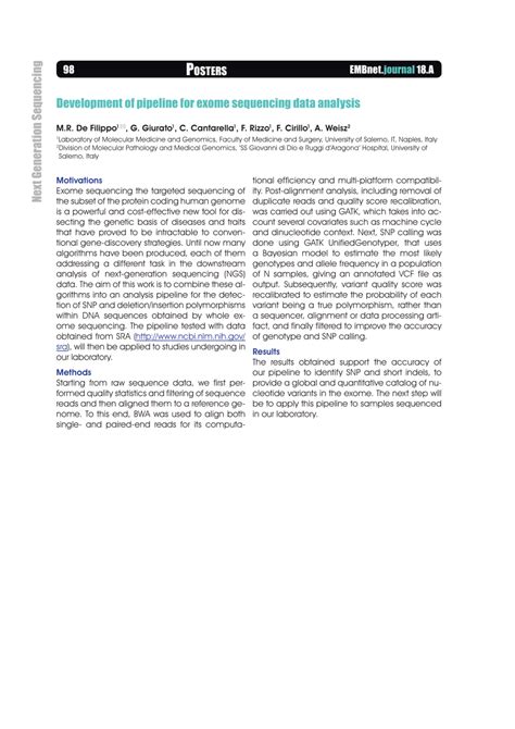 Pdf Development Of Pipeline For Exome Sequencing Data Analysis