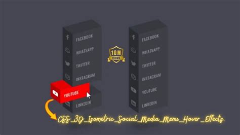 Css 3d Isometric Social Media Menu Hover Effects Webdevelopment Html Css Webdesign