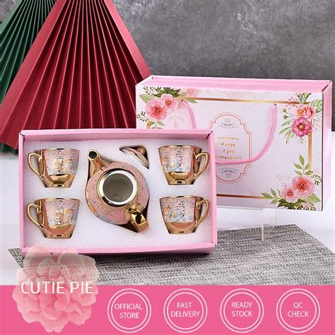 Cp 5 In 1 Ceramics Tea Cups Tea Pot Coffee Cups Set Cup With Plate Tea