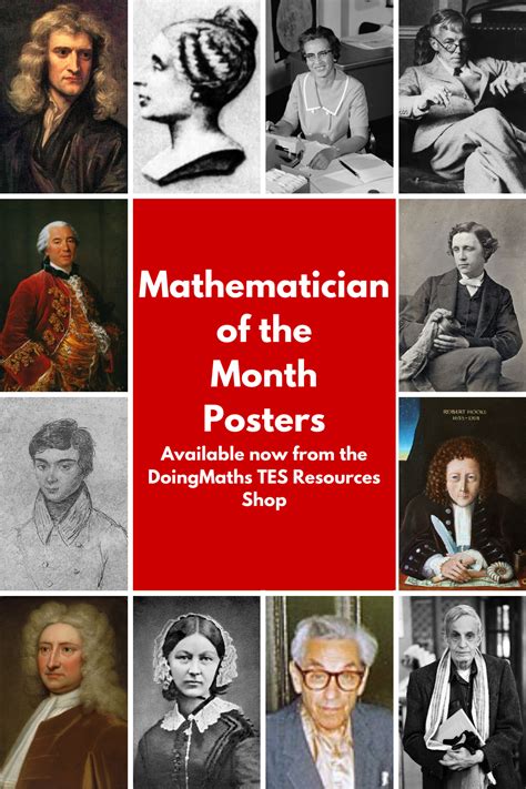 Mathematician Of The Month Posters 12 Double A3 Posters Teaching