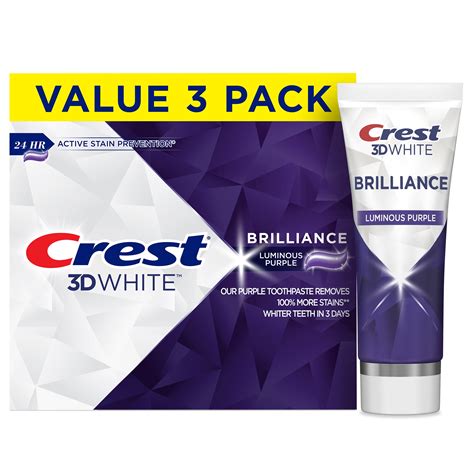 Crest 3d White Brilliance Luminous Purple Teeth Whitening Toothpaste 4
