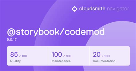Storybookcodemod 9017 Npm Package Quality Cloudsmith Navigator