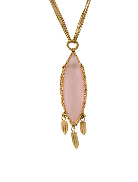 Anthony Nak 18k Rose Quartz And Quartz Pendant Necklace Pendant