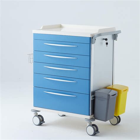 Medeleq Economy Medication Cart Blue 5 Drawer Medeleq