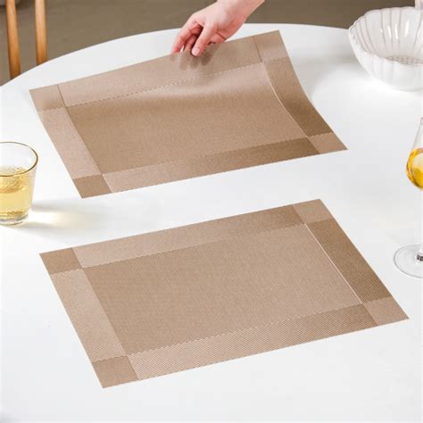 Reversible Pvc Dining Table Mat Bronze Set Of 6 Online Premium Table