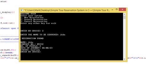 Simple Tour Reservation System In C Free Source Code Sourcecodester