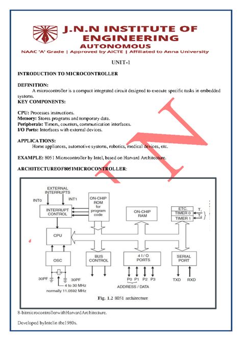8051 Microcontroller Final Exam Notes Key Concepts And Functions Studocu