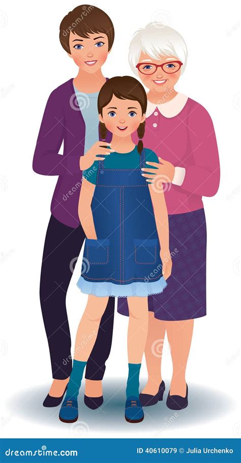 Abuela Con La Hija Y La Nieta Ilustración Del Vector Ilustración De