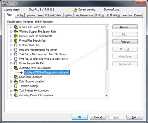 How To Set Automatic Save In AutoCAD CAD International