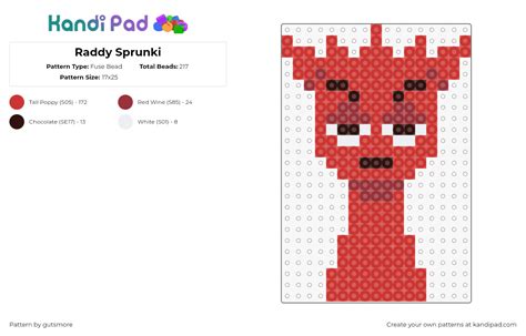 Raddy Sprunki Fuse Bead Pattern Kandi Pad Kandi Patterns Fuse Bead