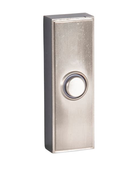 Surface Mount Led Lighted Push Button In Brushed Polished Nickel