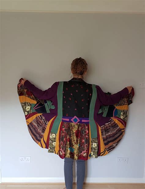 Plus Size Clothing Upcycled Denim Duster Plus Patchwork Jacket Women