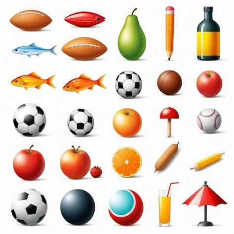 Subject Vector Set White Background Isolated A High Quality Image