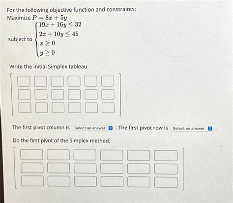 solved for the following objective function and constraints