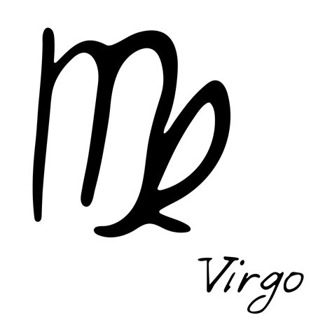 Hand Drawn Virgo Zodiac Sign Esoteric Symbol Doodle Astrology Clipart