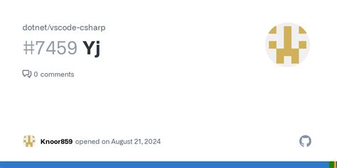 Yj · Issue 7459 · Dotnetvscode Csharp · Github