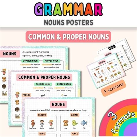 Grammar Nouns Common And Proper Nouns Posters Anchor Charts Tpt