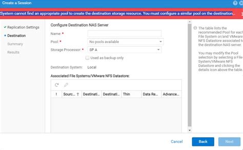 Dell Unity Local Replication Fails For A Nas Server Dell European