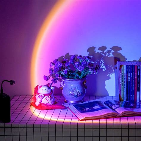 Smart Sunset Lamp Projection, 16 Colors LED Rainbow Night Light ...