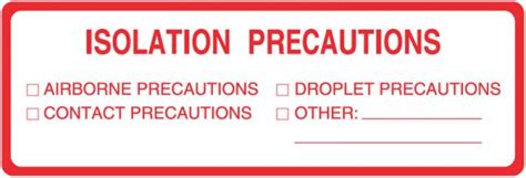 Medical Use Labels Isolation Precaution Labels 6 X 2 — Grayline