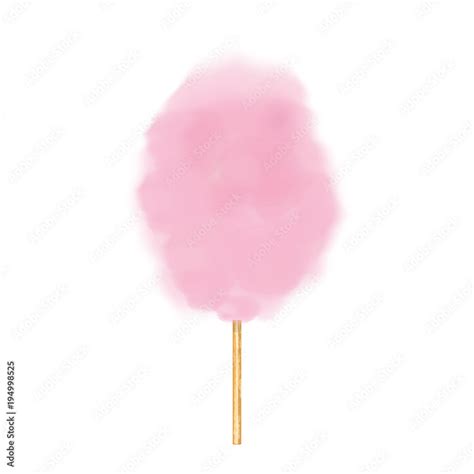 Realistic Cotton Candy Vector Isolated Illustration On White